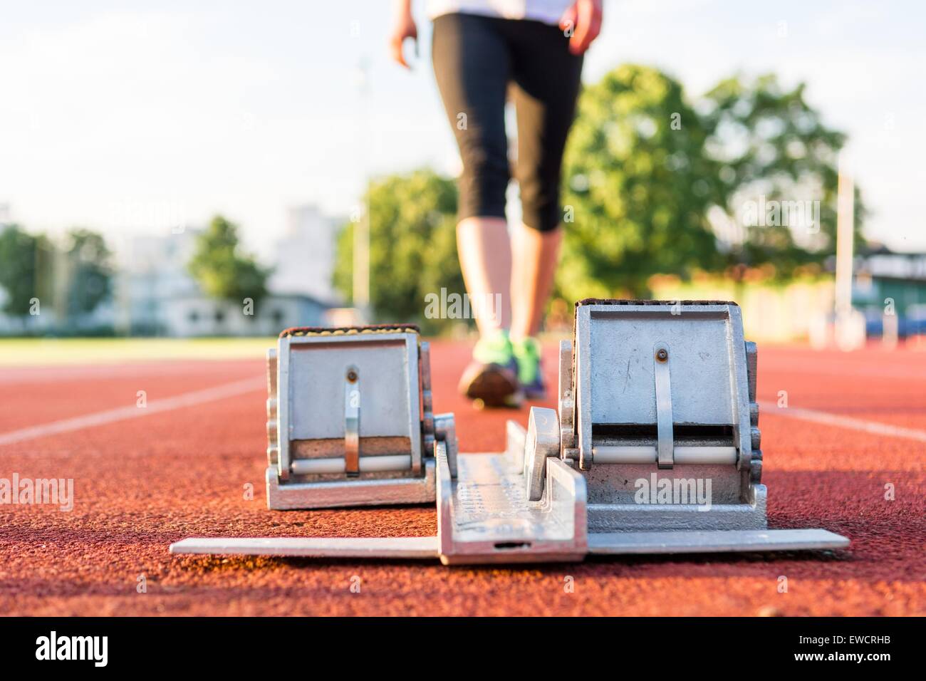 Closeup of a starting block Stock Photo - Alamy
