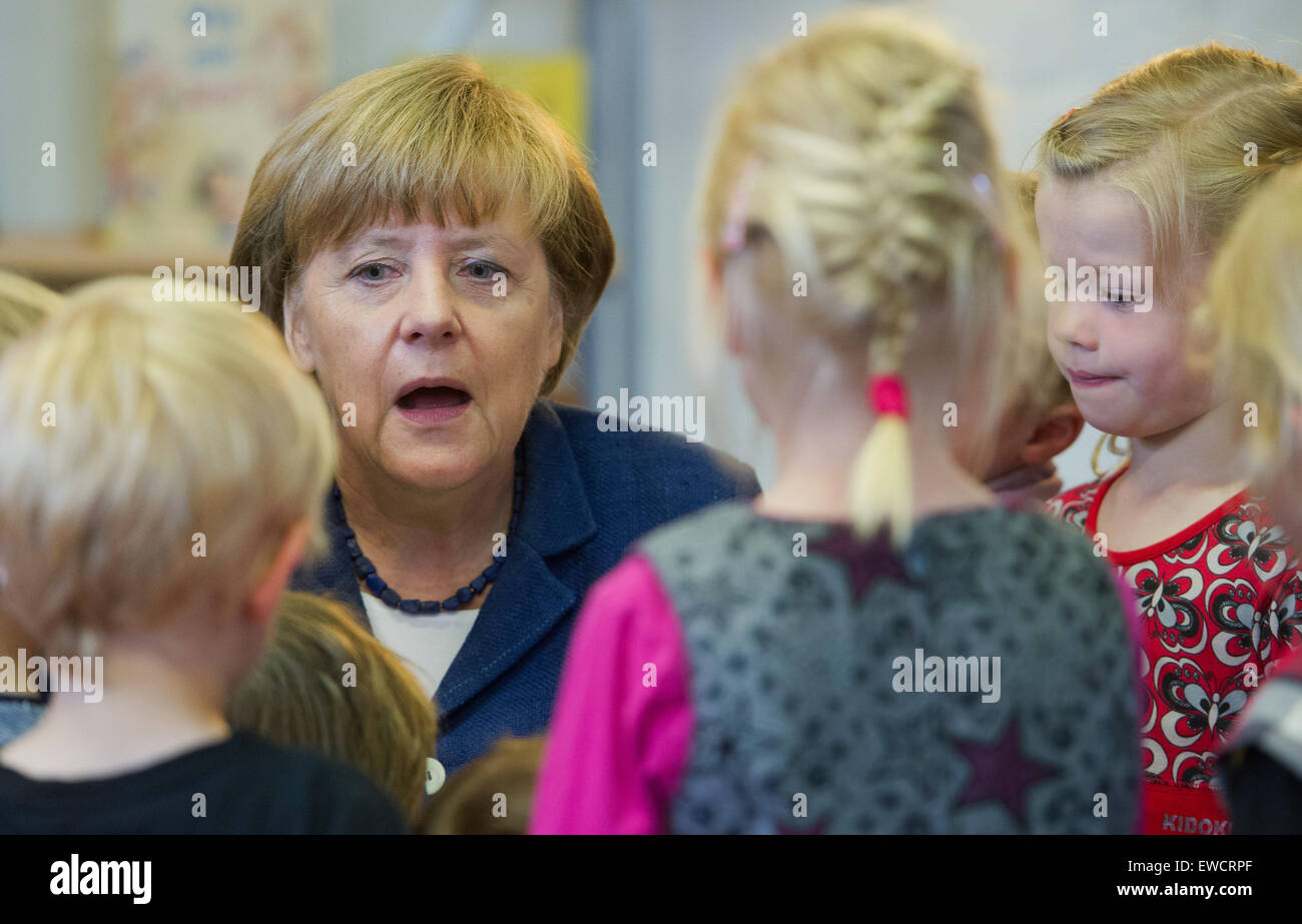 Stralsund, Germany. 23rd June, 2015. German Chancellor Angela Merkel ...