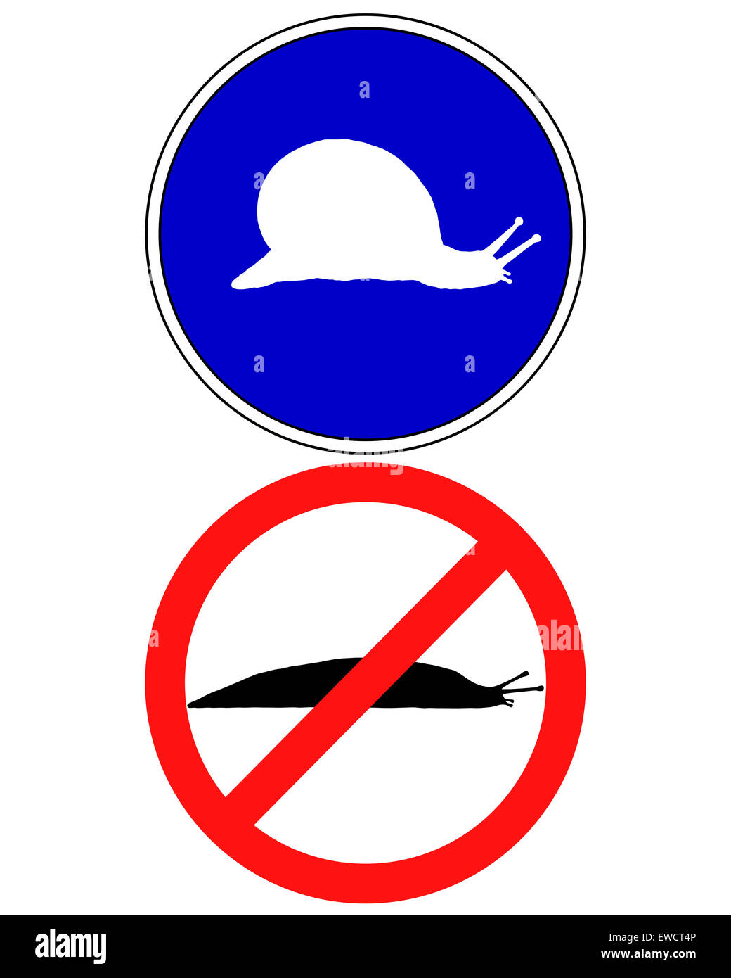 Traffic signs for slugs Stock Photo - Alamy