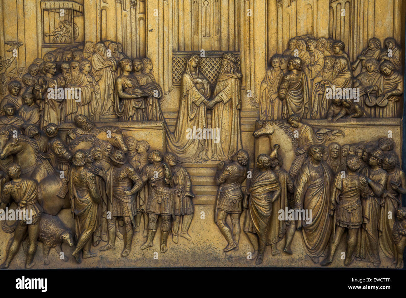 relief of Solomon and the Queen of Sheba, east Gates of Paradise doors ...