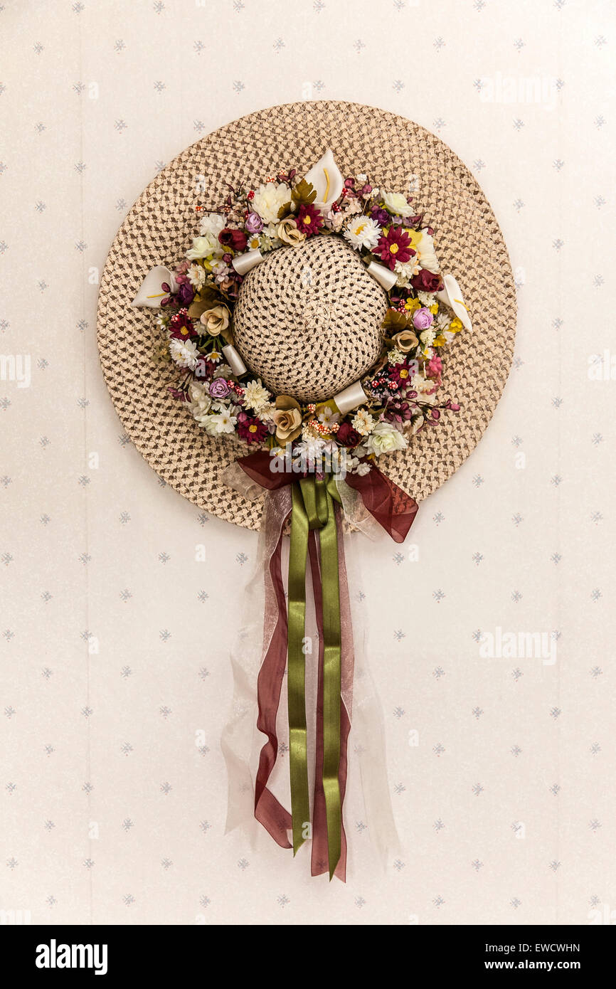 Decorated rush hat Stock Photo - Alamy