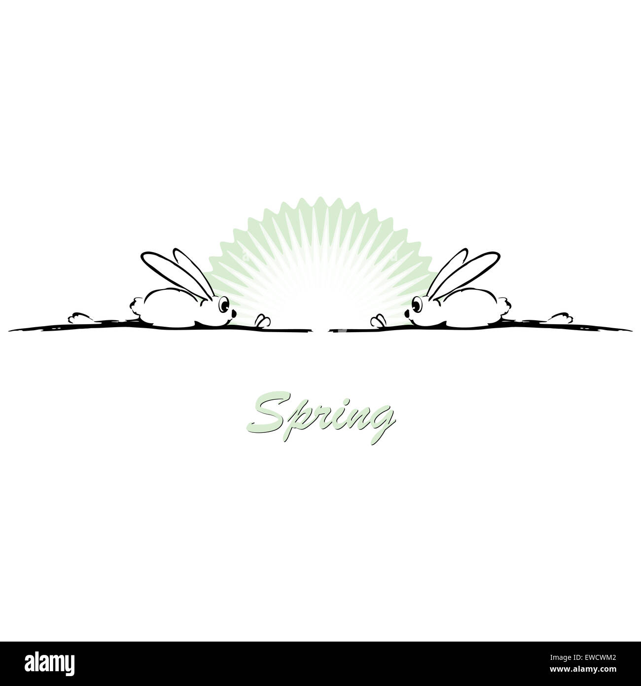 funny hand-drawn rabbits, season spring Stock Photo - Alamy