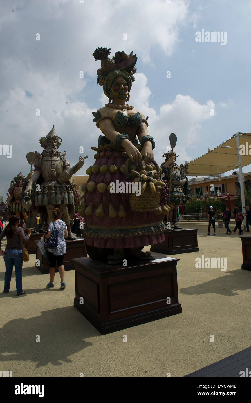 Italy Milan Expo Statue celebrating the food on the indication of the ...