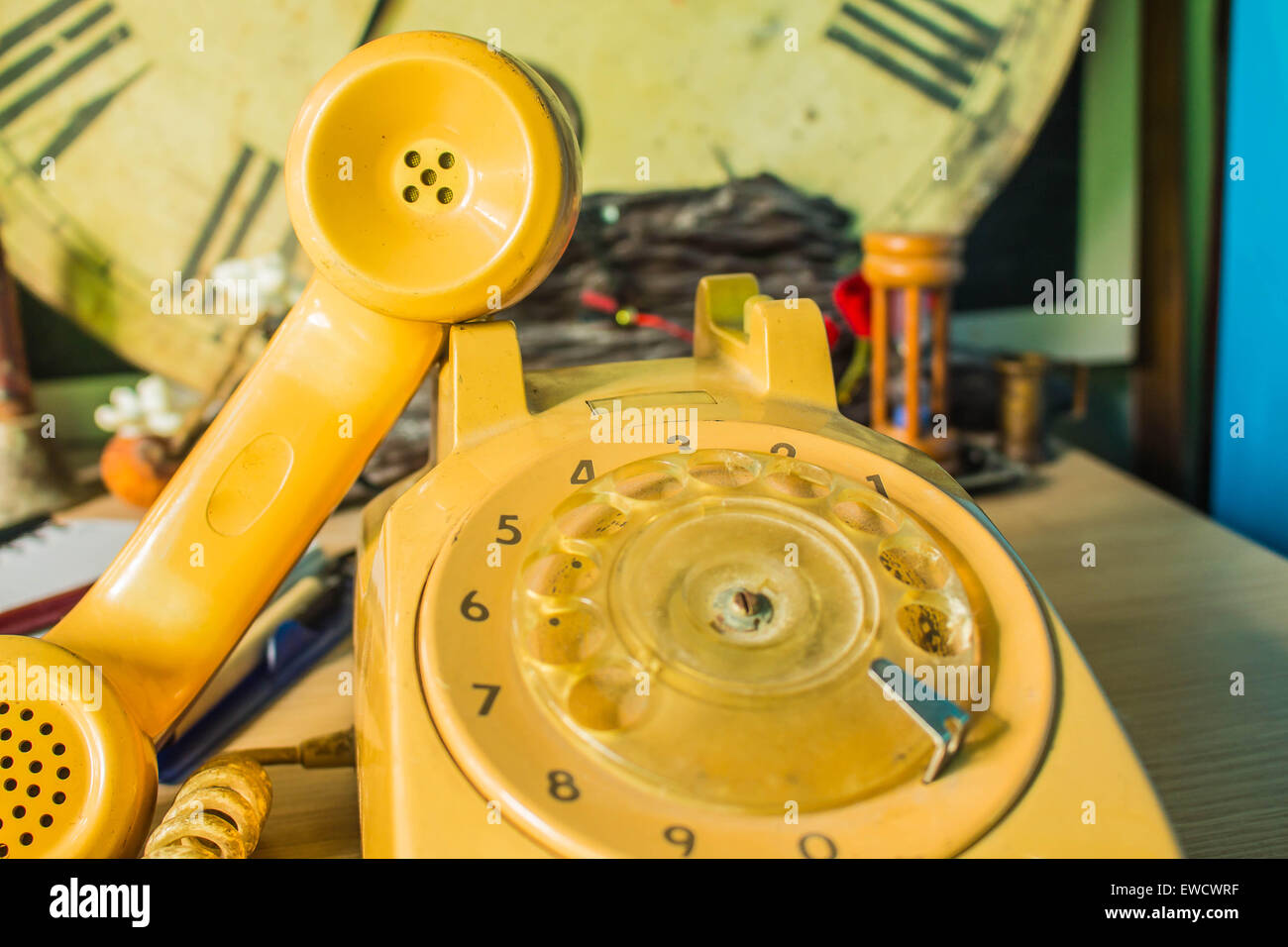 Old telephone table analog hi-res stock photography and images - Alamy