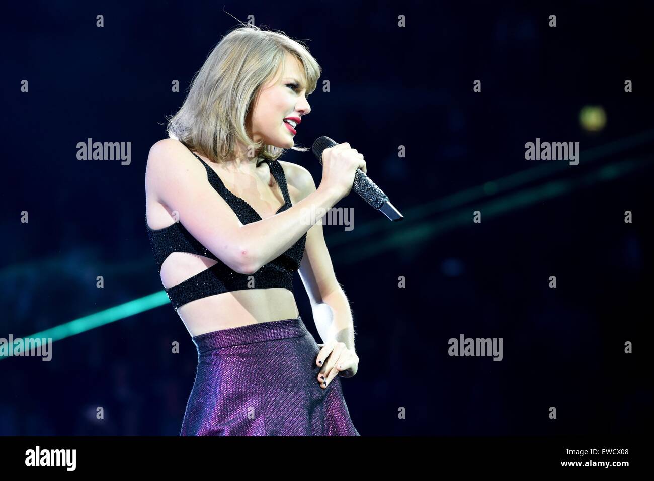 Cologne, Germany. 19th June, 2015. US singer Taylor Swift performs on ...