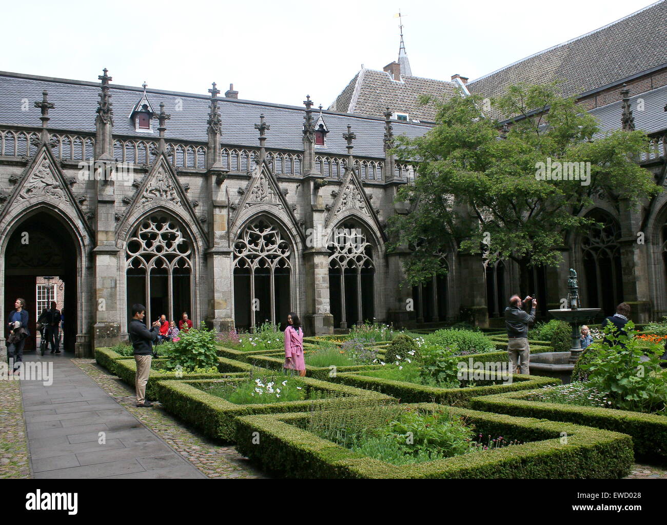 Botanical gardens and inner courtyard (Pandhof) of the Gothic Dom ...