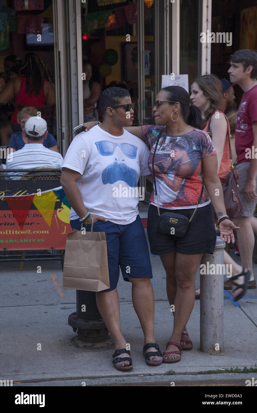 Folks get ready to march in and or watch the LGBT, Gay Pride Parade ...