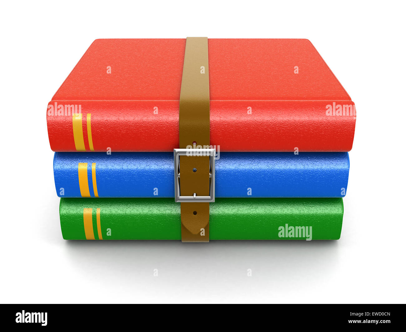 Stack of book with belt (clipping path included Stock Photo - Alamy