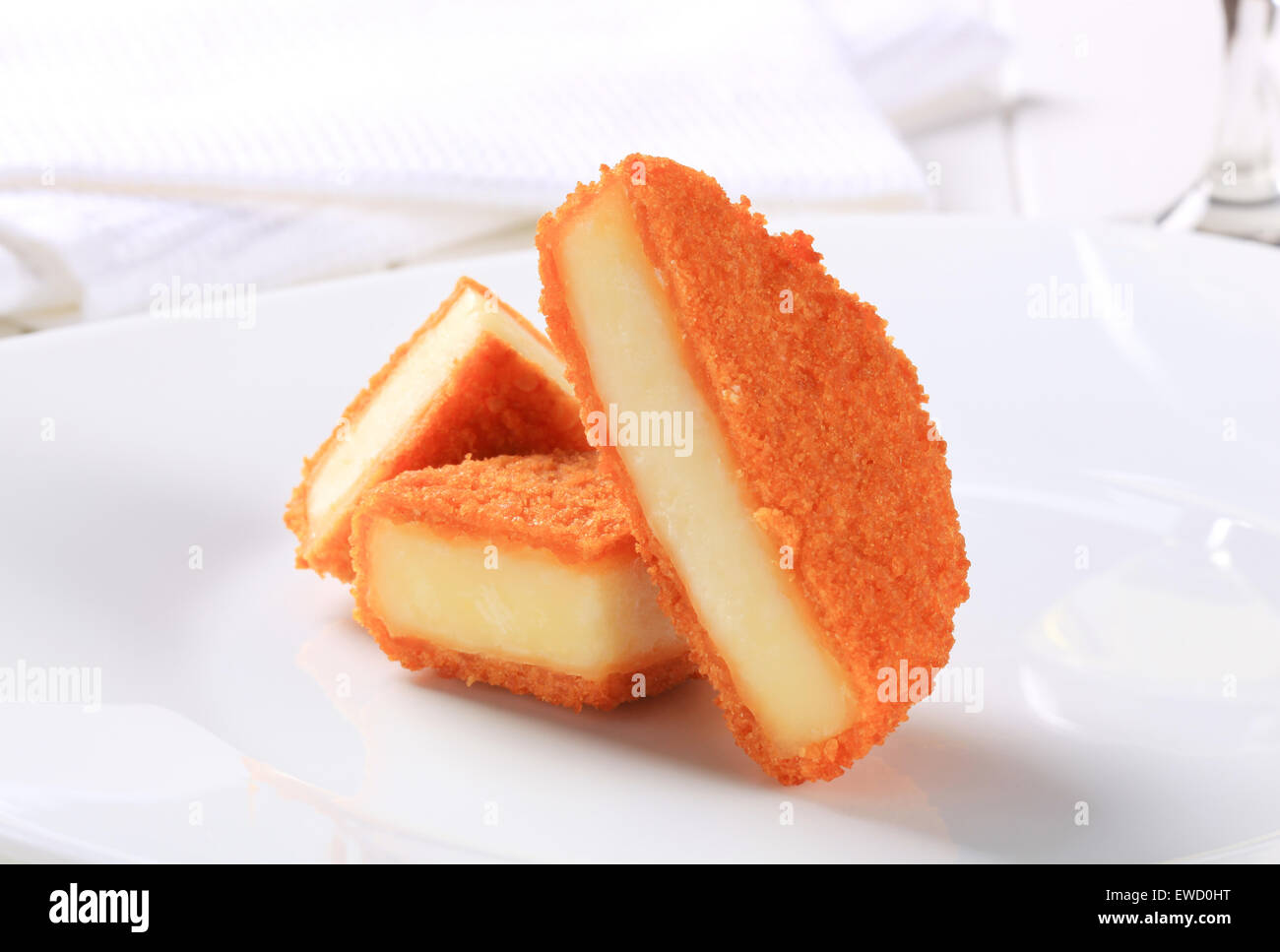 Pieces of deep fried cheese Stock Photo - Alamy