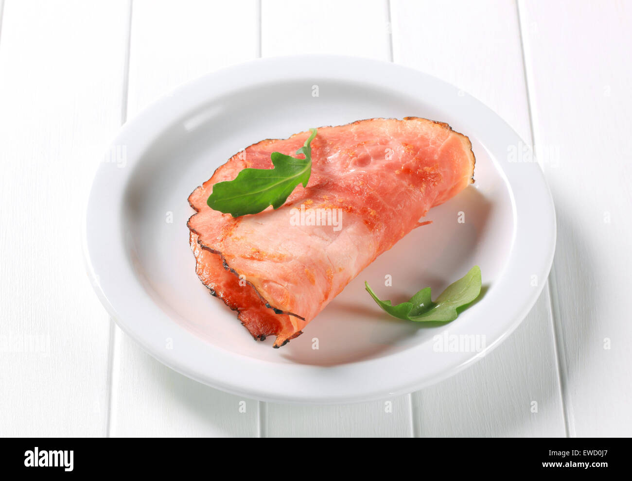 Thin slice of smoked ham Stock Photo - Alamy
