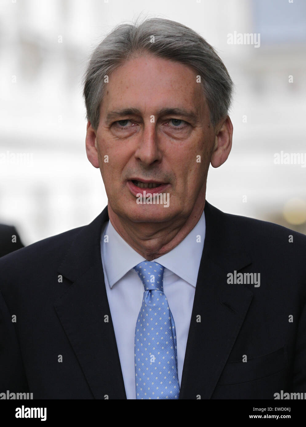 London, UK, 23rd June 2015: Foreign Secretary Philip Hammond seen in ...