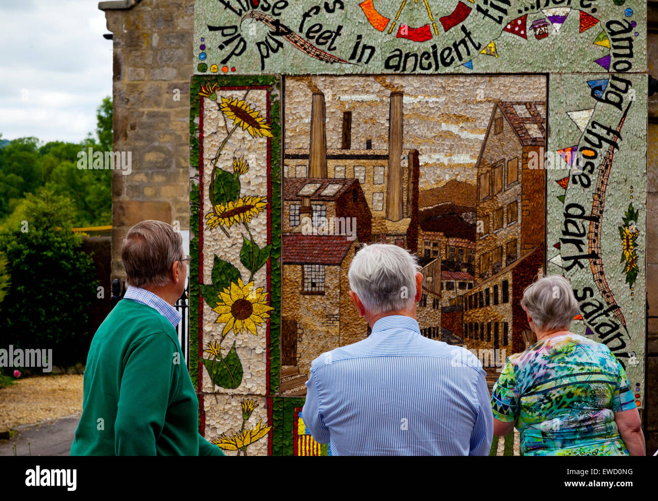 Well Dressing in Youlgreave Peak District Derbyshire England UK a local ...