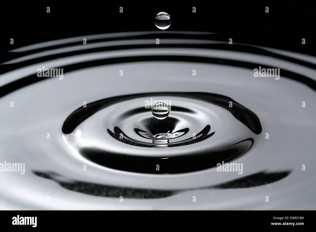 water drop falling over water Stock Photo - Alamy