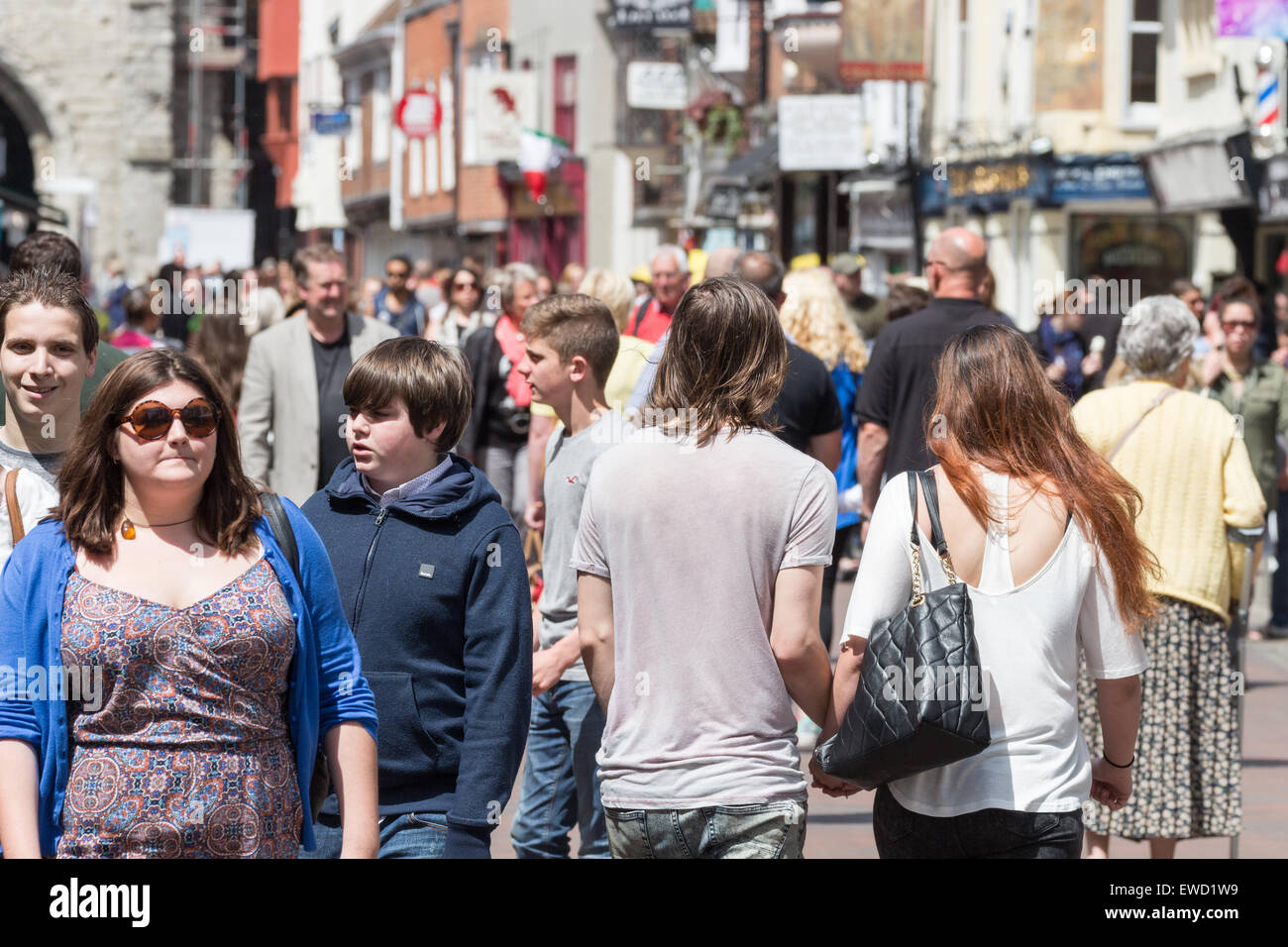 Crowded street pedestrians hi-res stock photography and images - Alamy