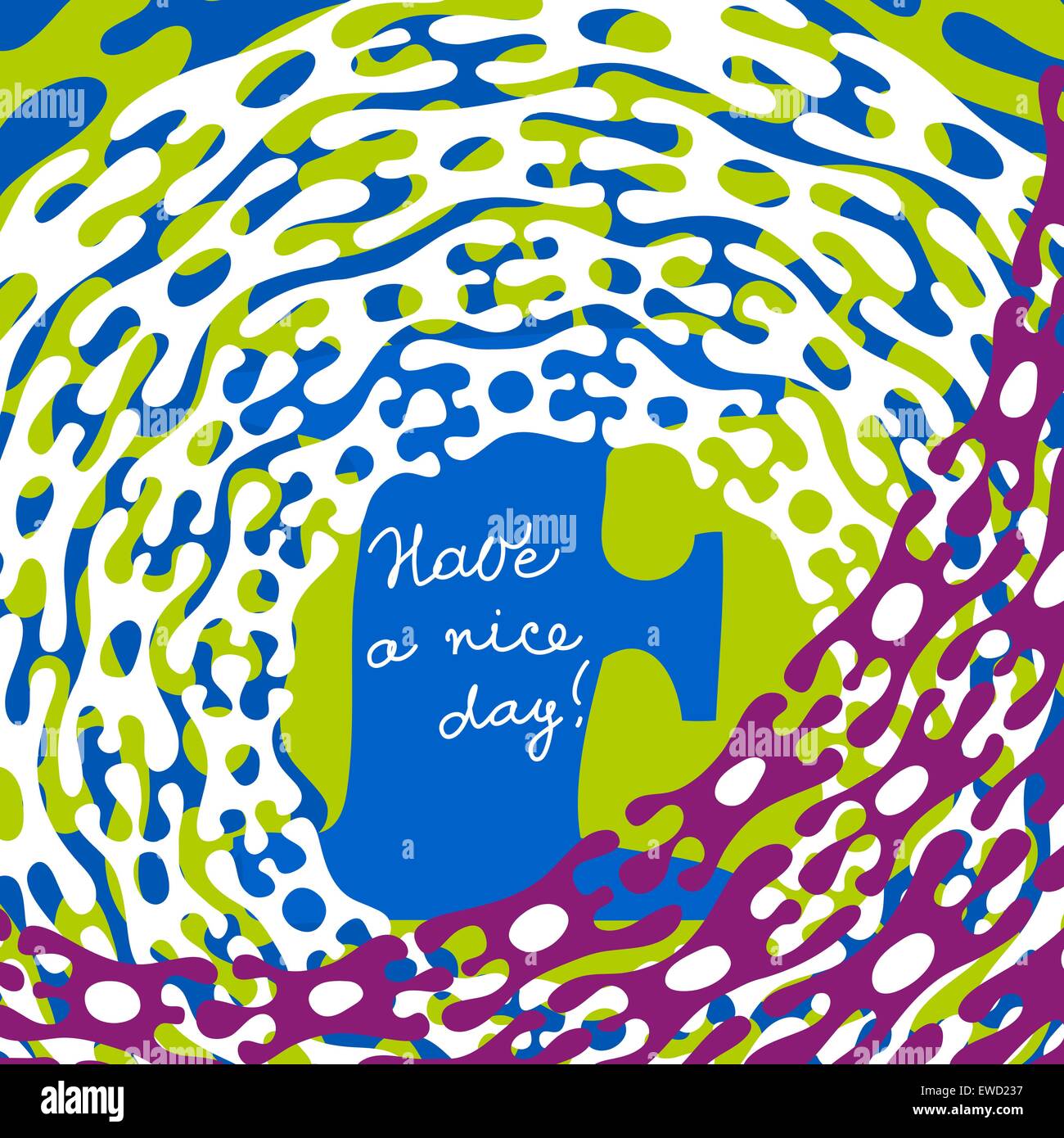 Greeting card design template. Hand-drawn cute colored patterns ...