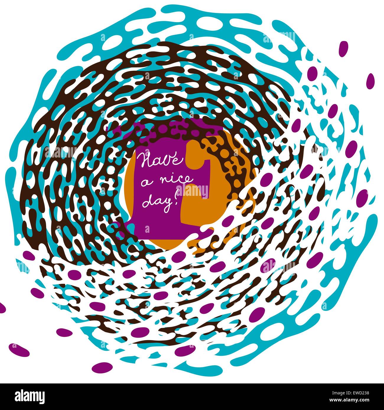 Greeting card design template. Hand-drawn cute colored patterns ...