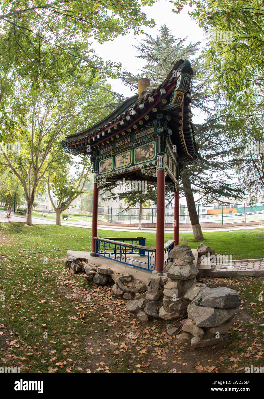 Chinese pavilion in the city park Stock Photo - Alamy