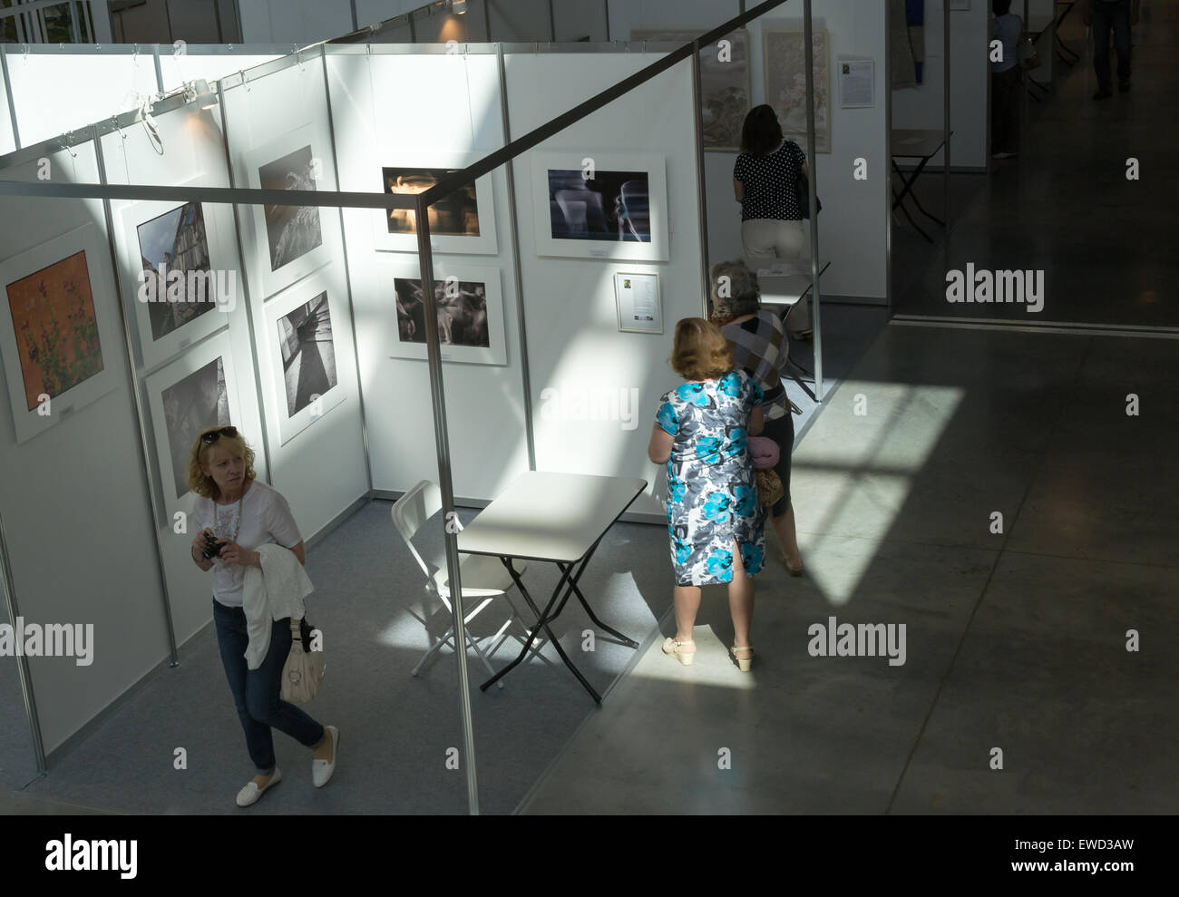people observing art exhibition Stock Photo - Alamy