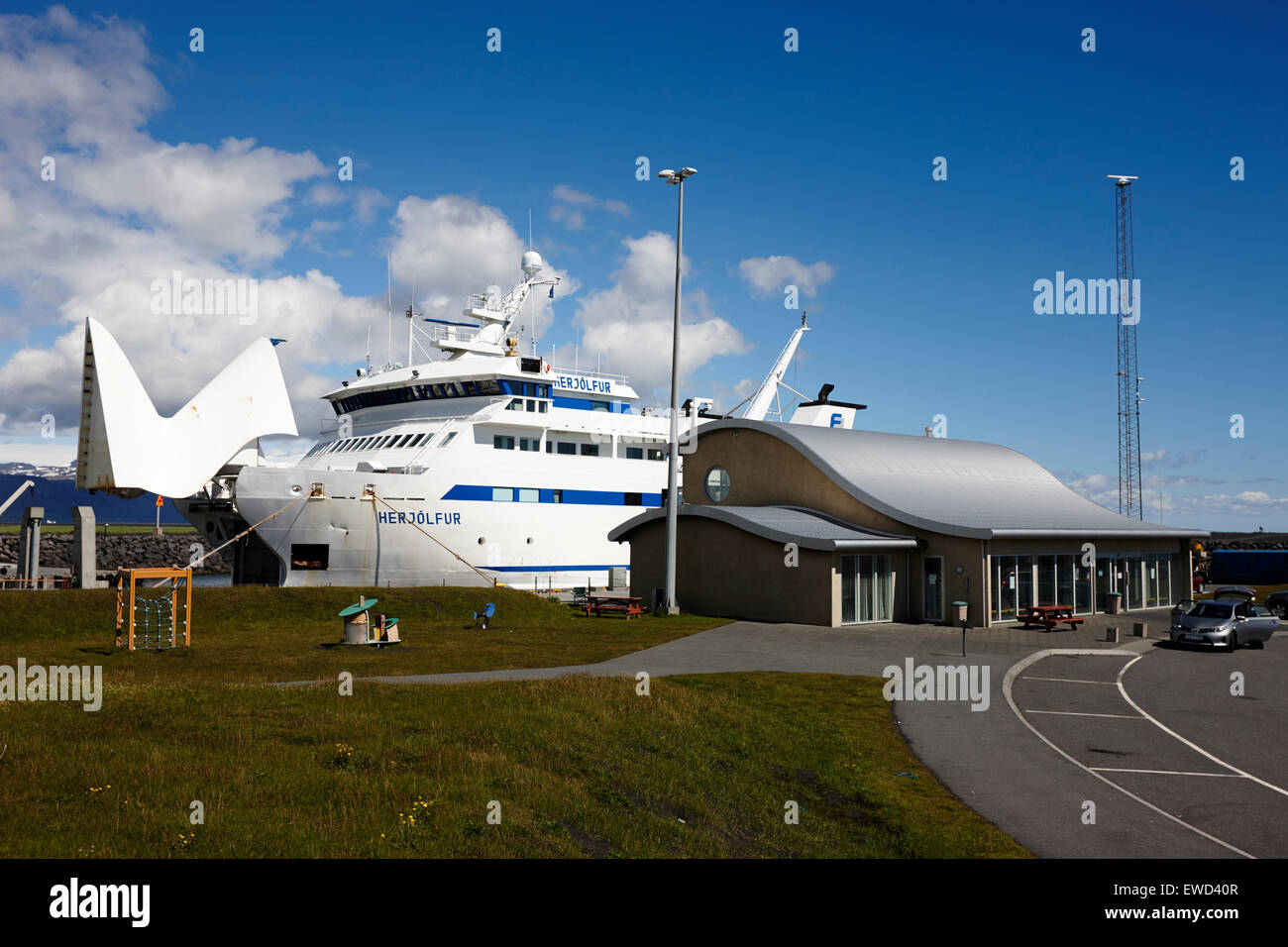 Herjolfur eimskip westman islands ferry at landeyjahofn iceland Stock ...