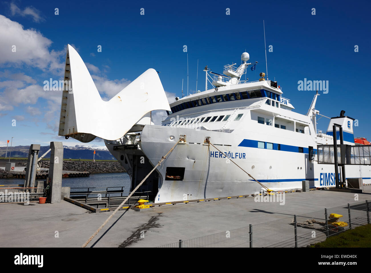 Herjolfur eimskip westman islands ferry at landeyjahofn iceland Stock ...