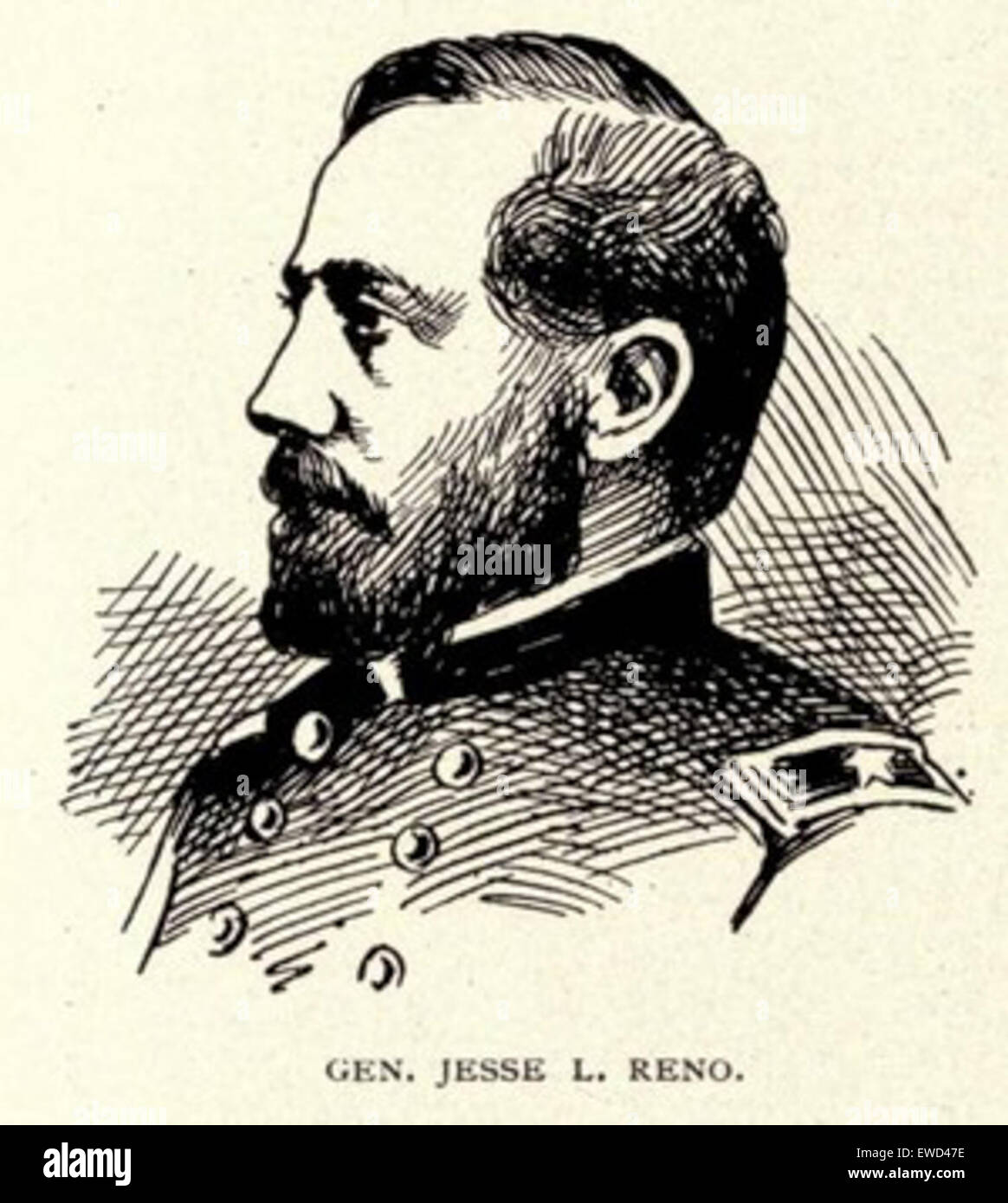 This early 20th-century portrait depicts General Jesse L. Reno, a ...