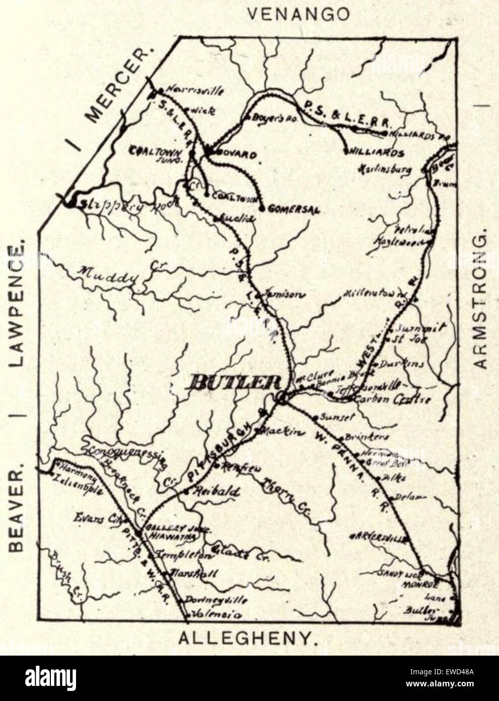 Map of butler hi-res stock photography and images - Alamy