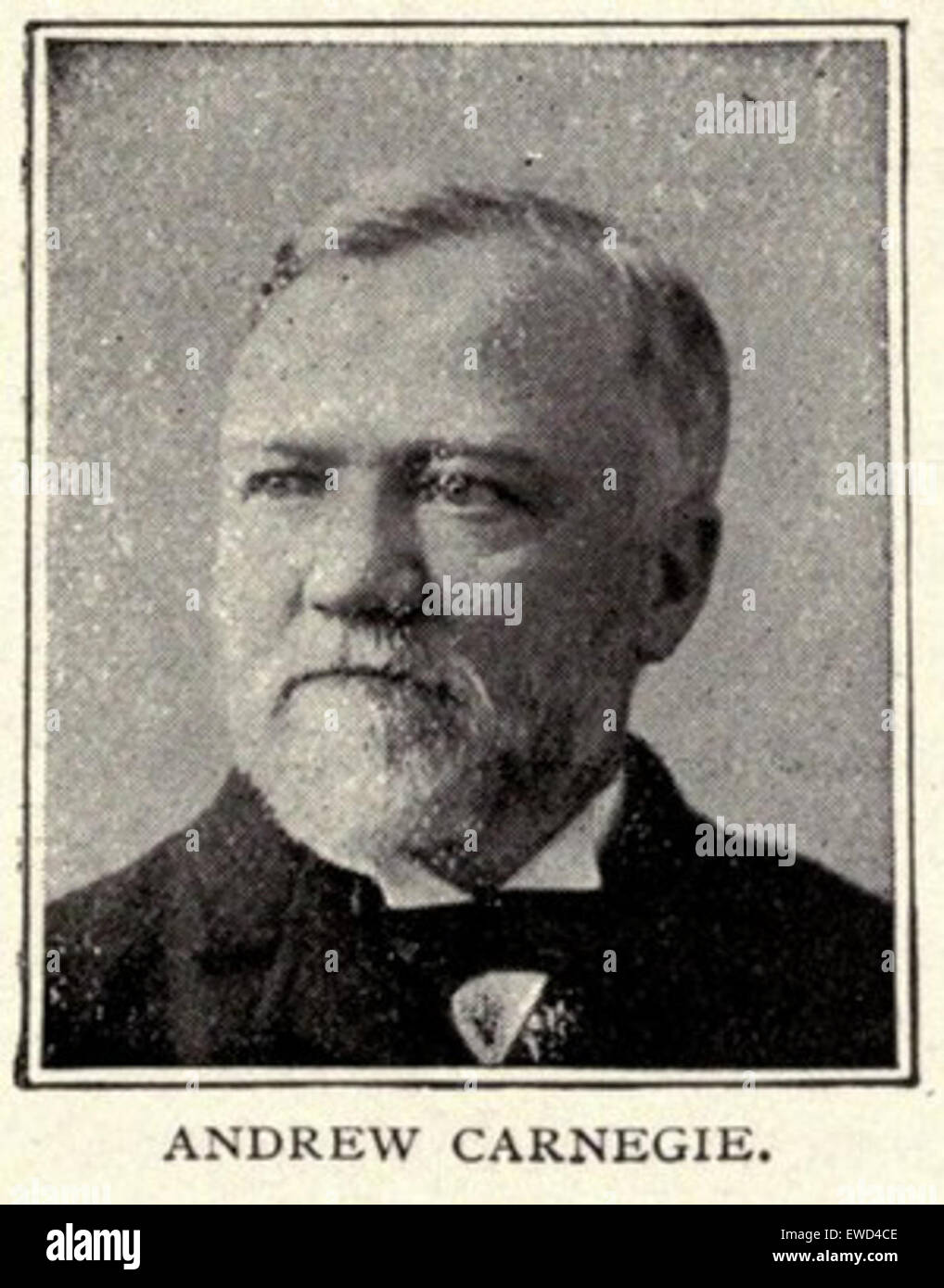 A 1902 photograph of Andrew Carnegie, a key figure in the American steel industry and ...