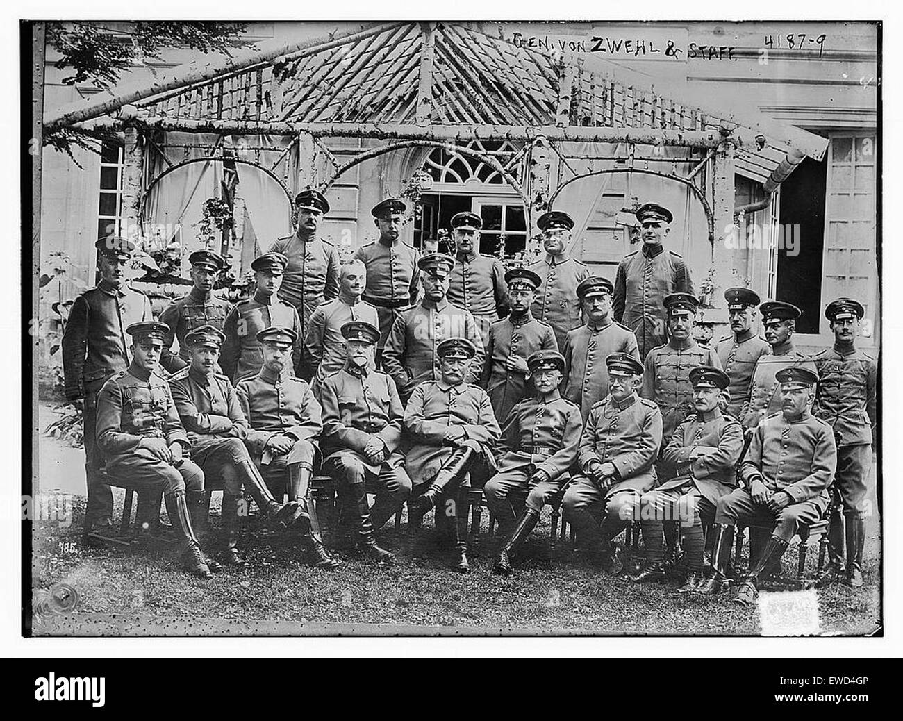 General von Zwehl and his staff are depicted in this historical ...
