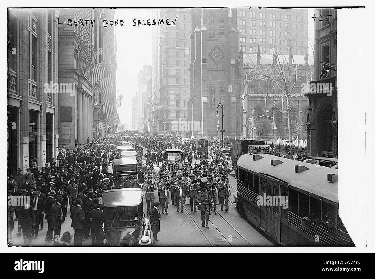 This vintage photograph depicts a Liberty Bond salesman, likely from ...