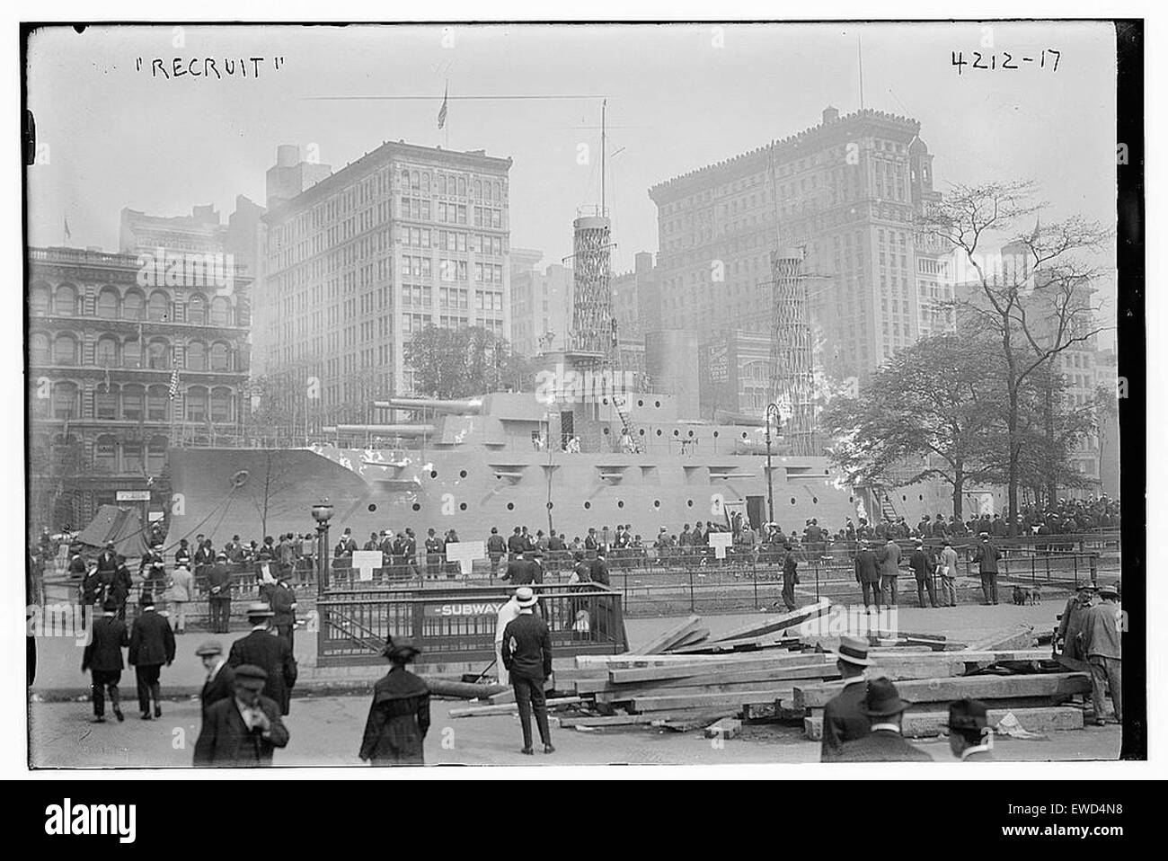 This image represents a military recruit in a historical context ...