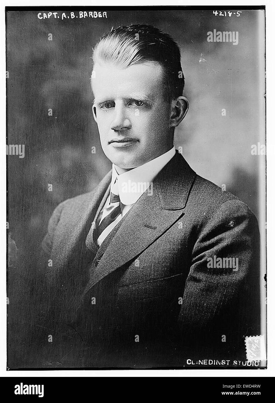 This portrait of Captain A.B. Barber captures the military officer in ...