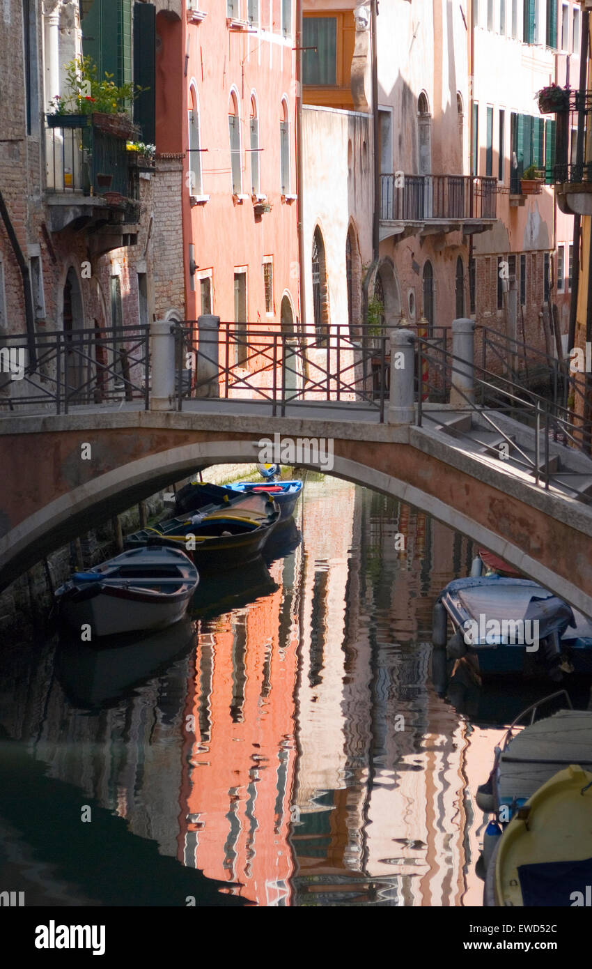 Typical back street with canal in Venice, Italy Stock Photo - Alamy