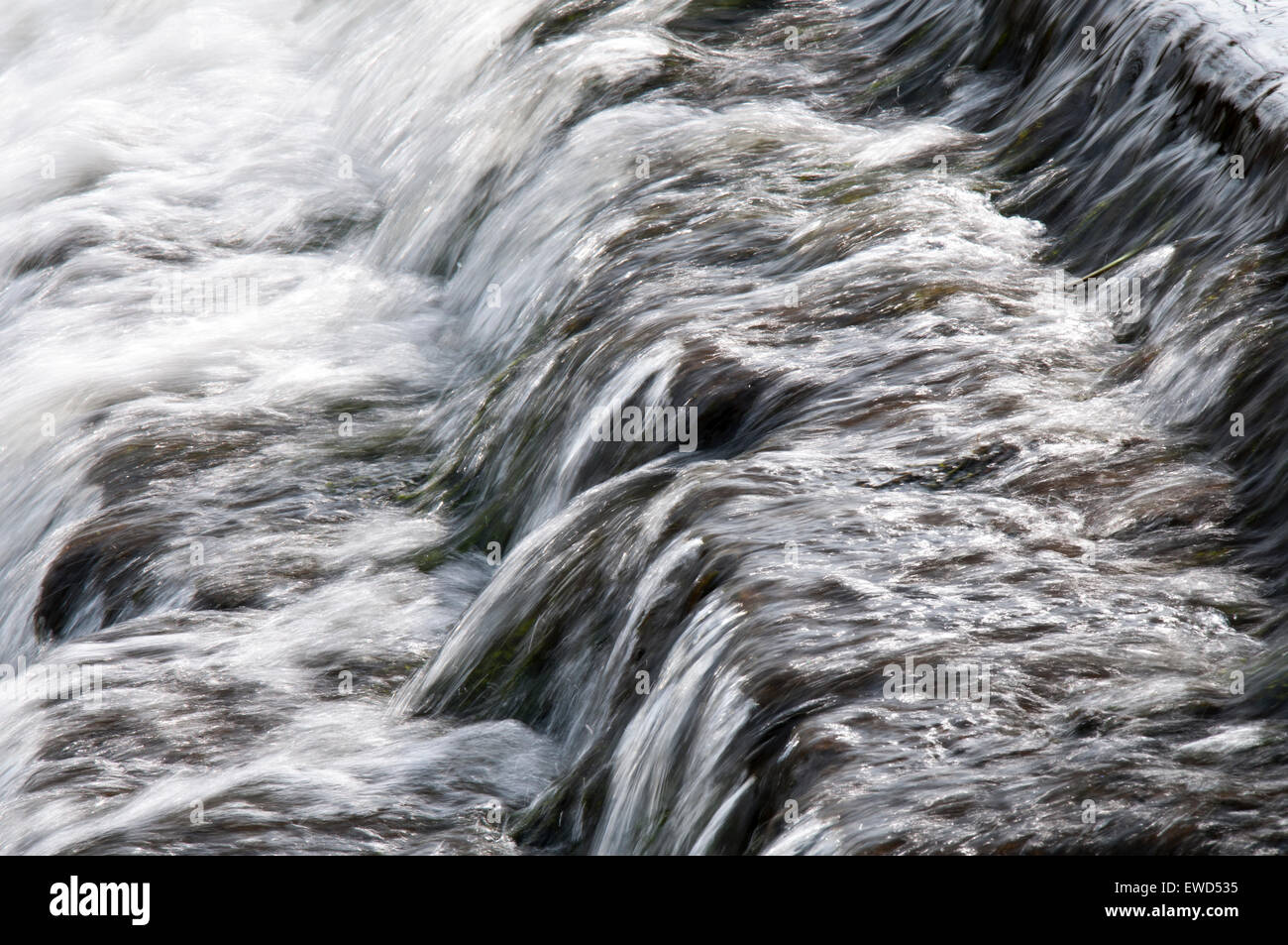 A waterfall / weir at Thoresby Park, Ollerton Nottinghamshire England ...