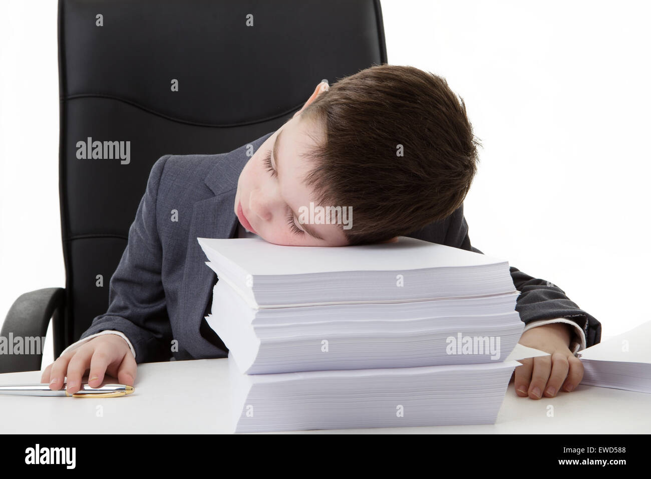 Stressed person office pile work hi-res stock photography and images ...