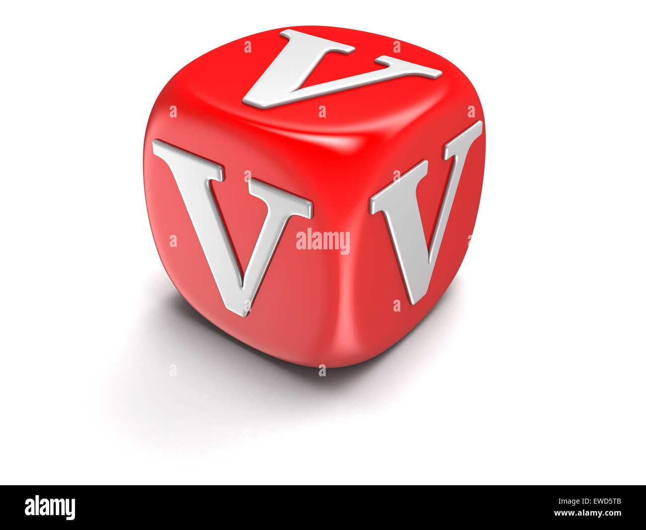 Dice with letter V (clipping path included Stock Photo - Alamy