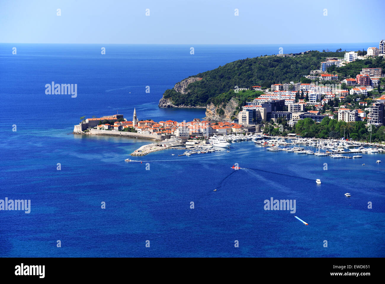 Aerial view of Budva, Montenegro on Adriatic coast Stock Photo - Alamy