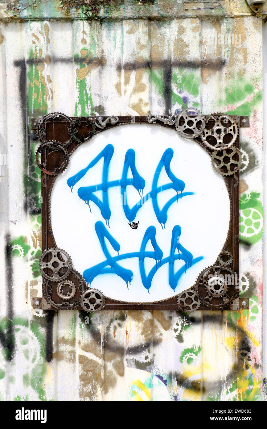 Graffiti art on metal hi-res stock photography and images - Alamy