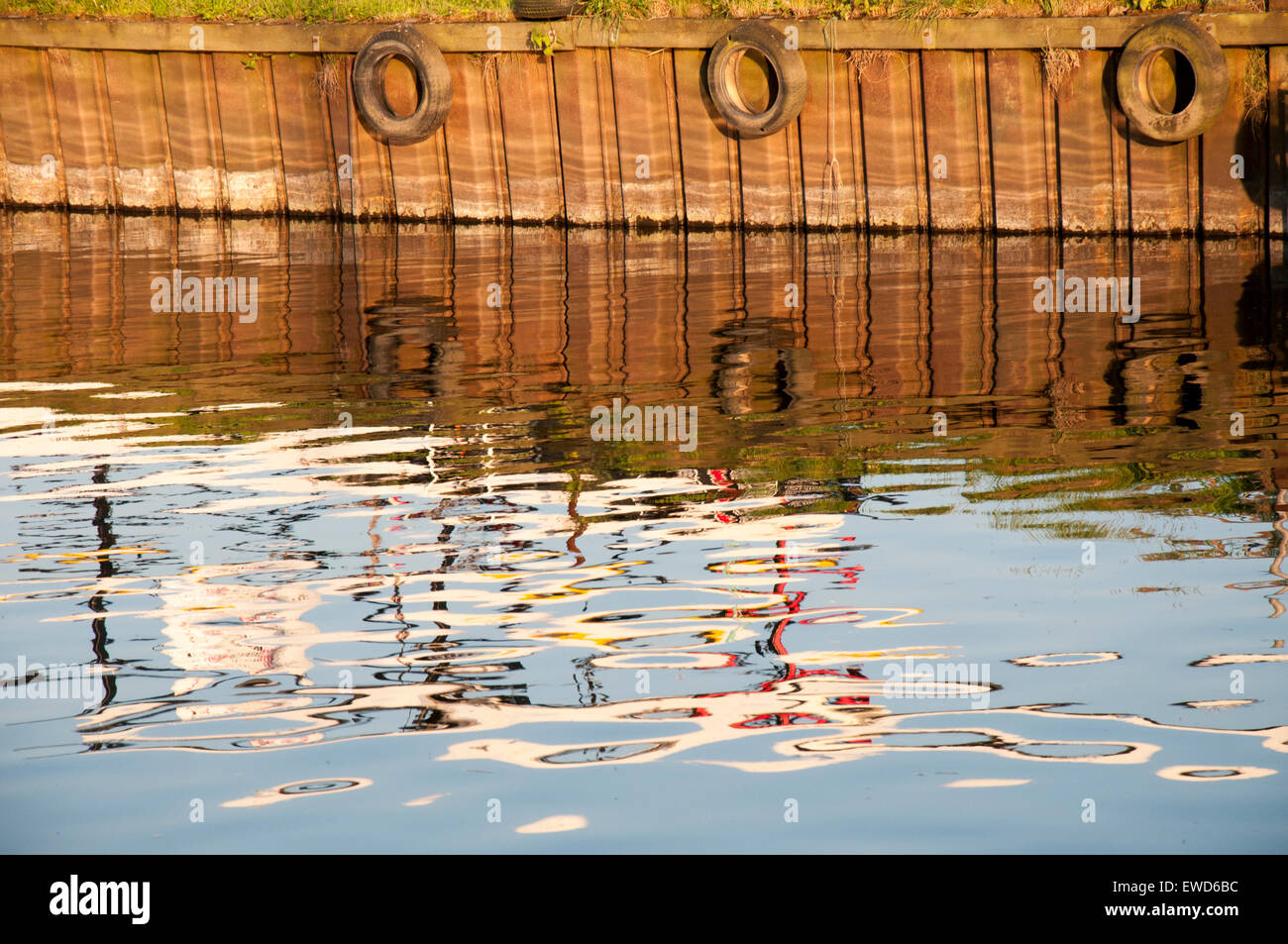 Reflections in the River Trent at Trent Lock, Nottinghamshire England ...