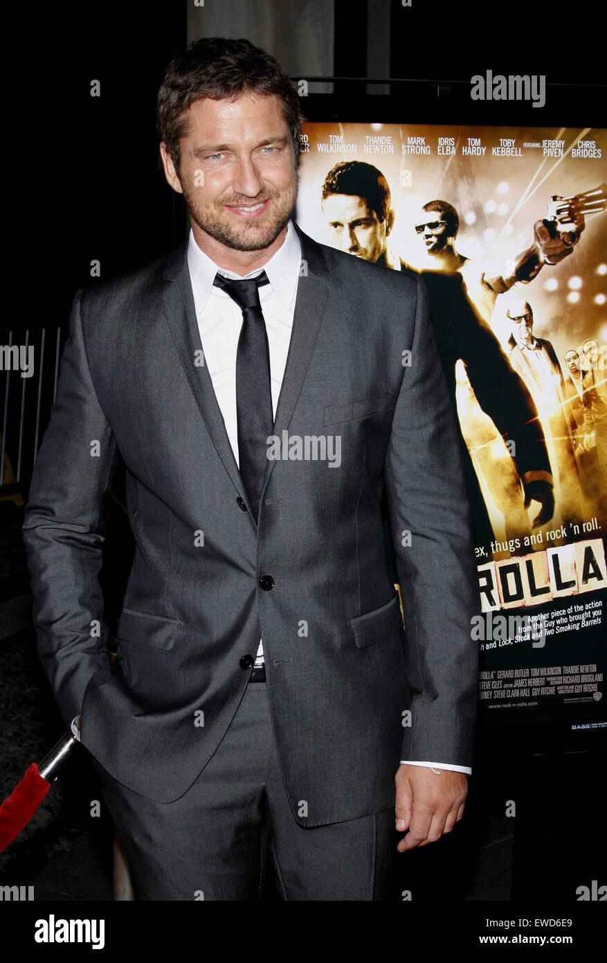 Gerard Butler at the Los Angeles premiere of 'RocknRolla' held at the ...