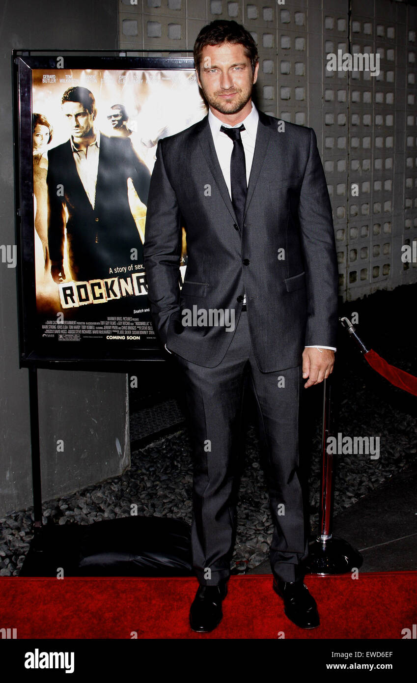Gerard Butler at the Los Angeles premiere of 'RocknRolla' held at the ...