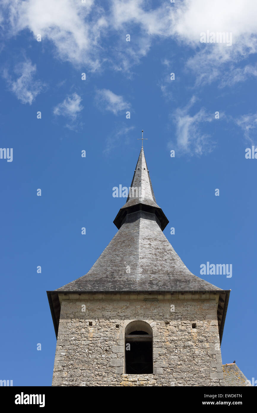 French Church Tower Stock Photo - Alamy