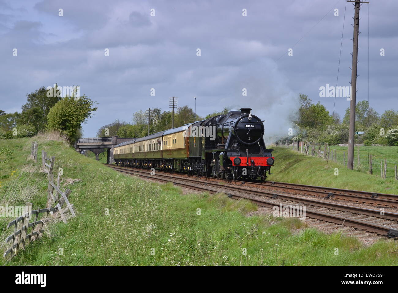Steam Engine Train Landscape Stock Photo - Alamy