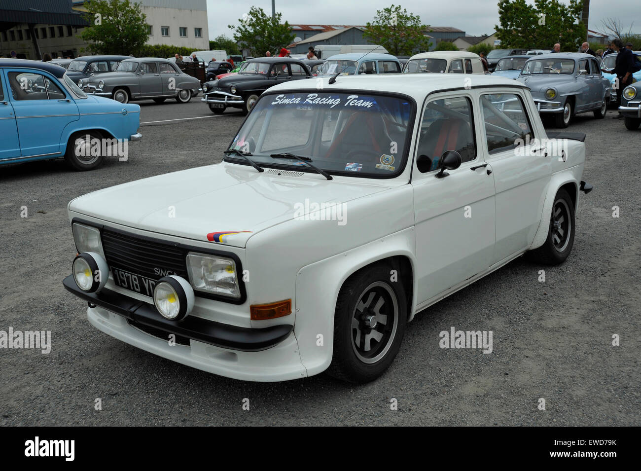 Classic French Simca sports saloon car Stock Photo - Alamy