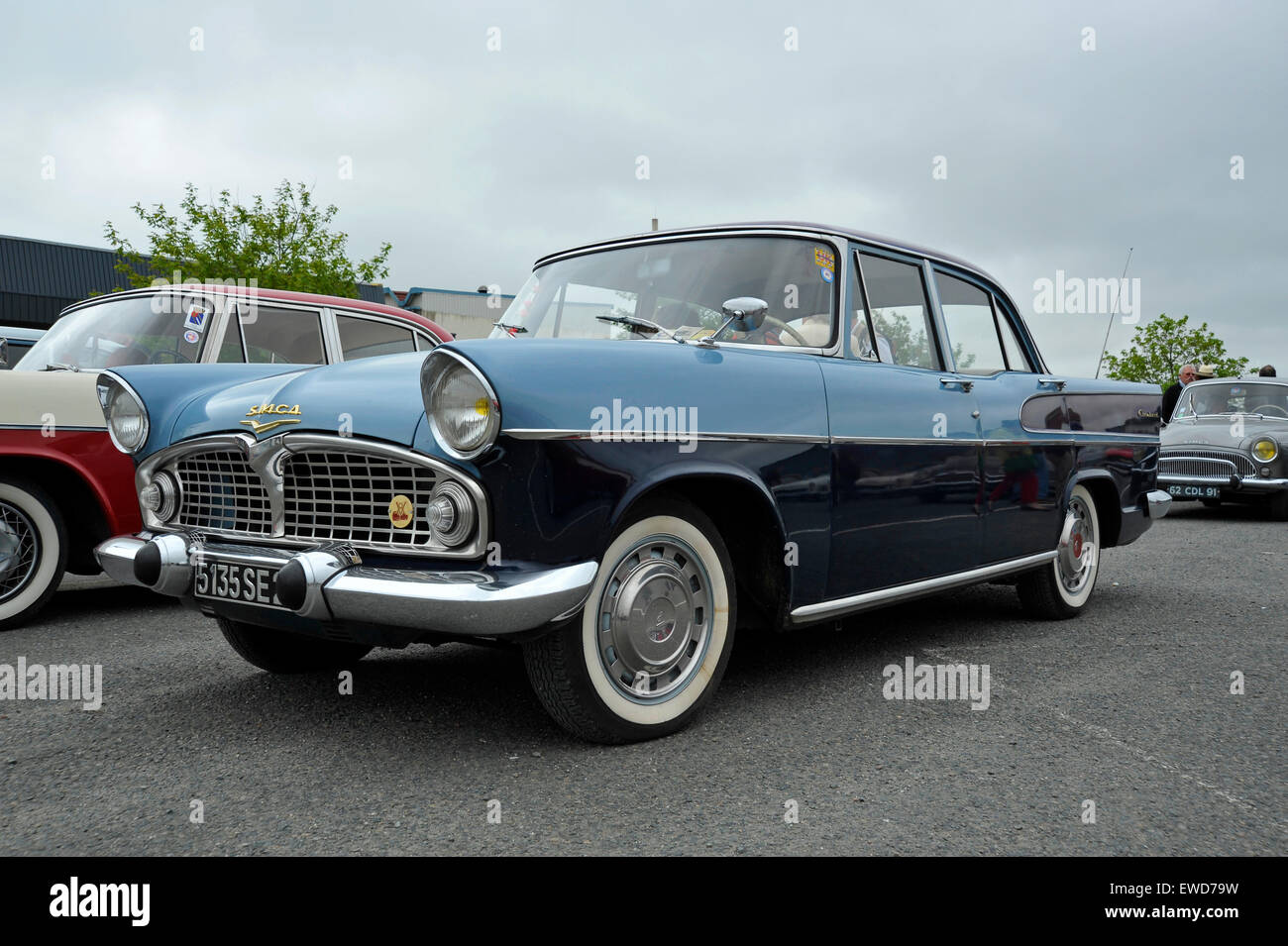 Classic French Simca Vedette saloon car Stock Photo - Alamy