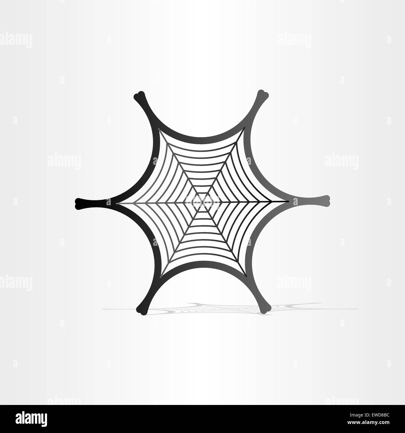 black spider web symbol abstract design element Stock Vector Image ...