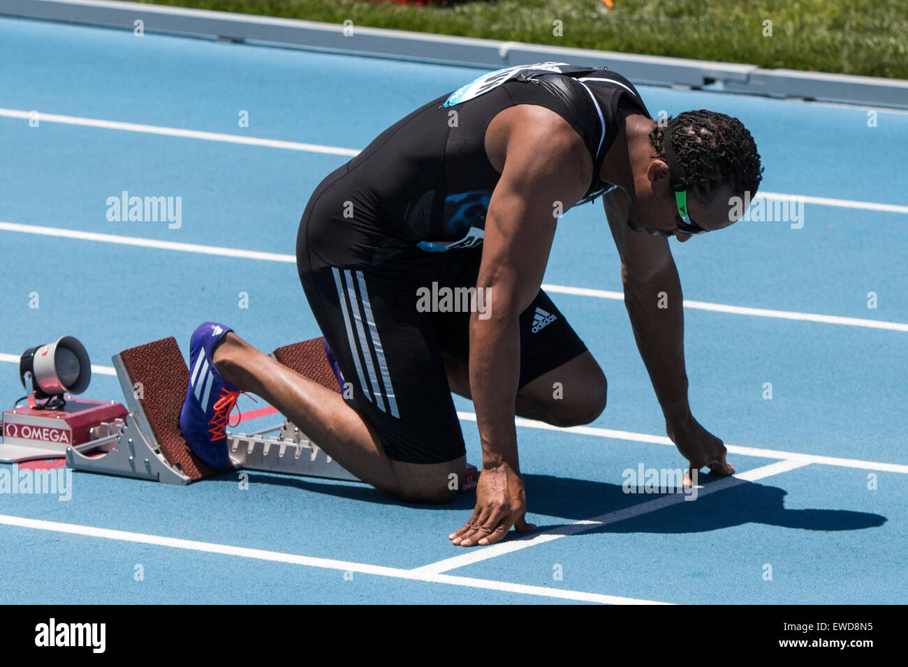 Christopher Brown (BAH) starting in the Men's 400m at the 2015 Adidas ...
