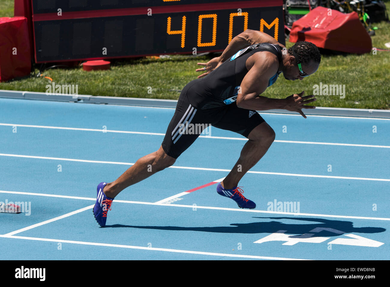 Christopher Brown (BAH) starting in the Men's 400m at the 2015 Adidas ...