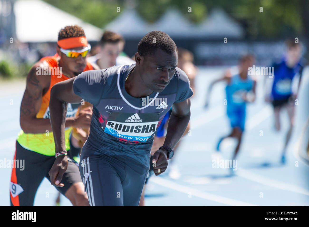 David Rudisha (KEN) starting of the Men's 800m at the 2015 Adidas NYC ...