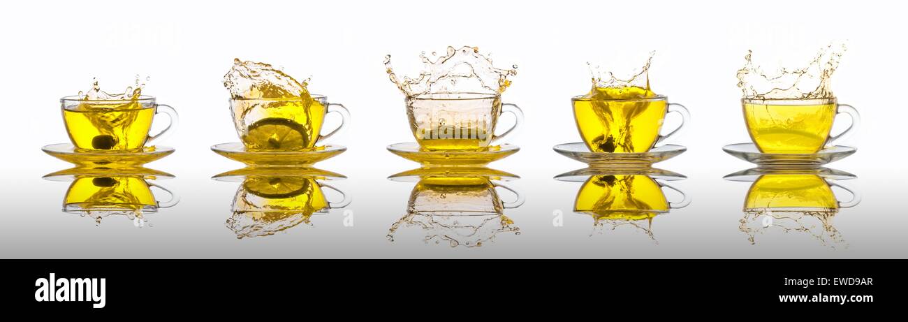 Tea splash collection Stock Photo - Alamy
