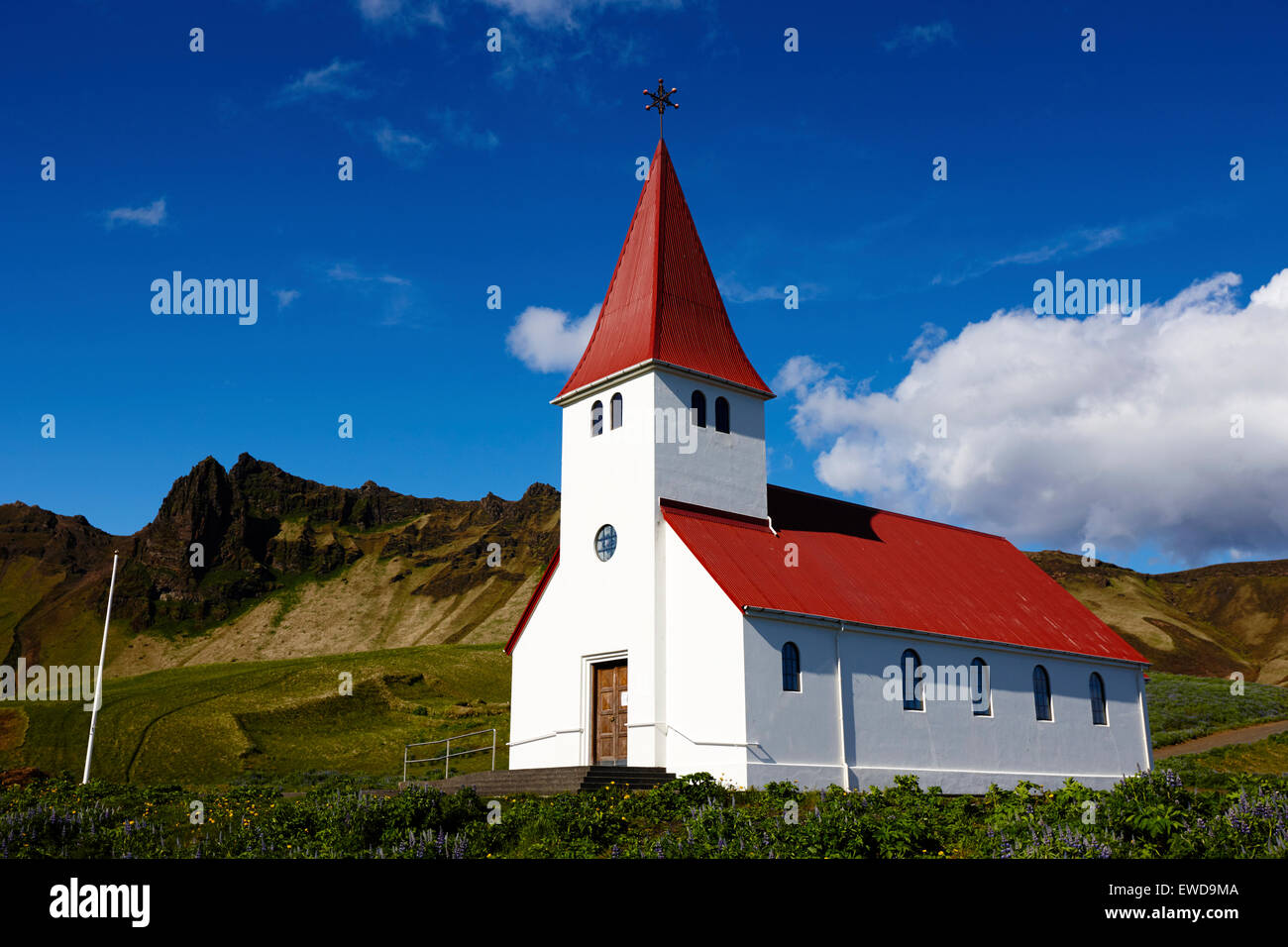 vik church Vik i Myrdal Iceland Stock Photo - Alamy